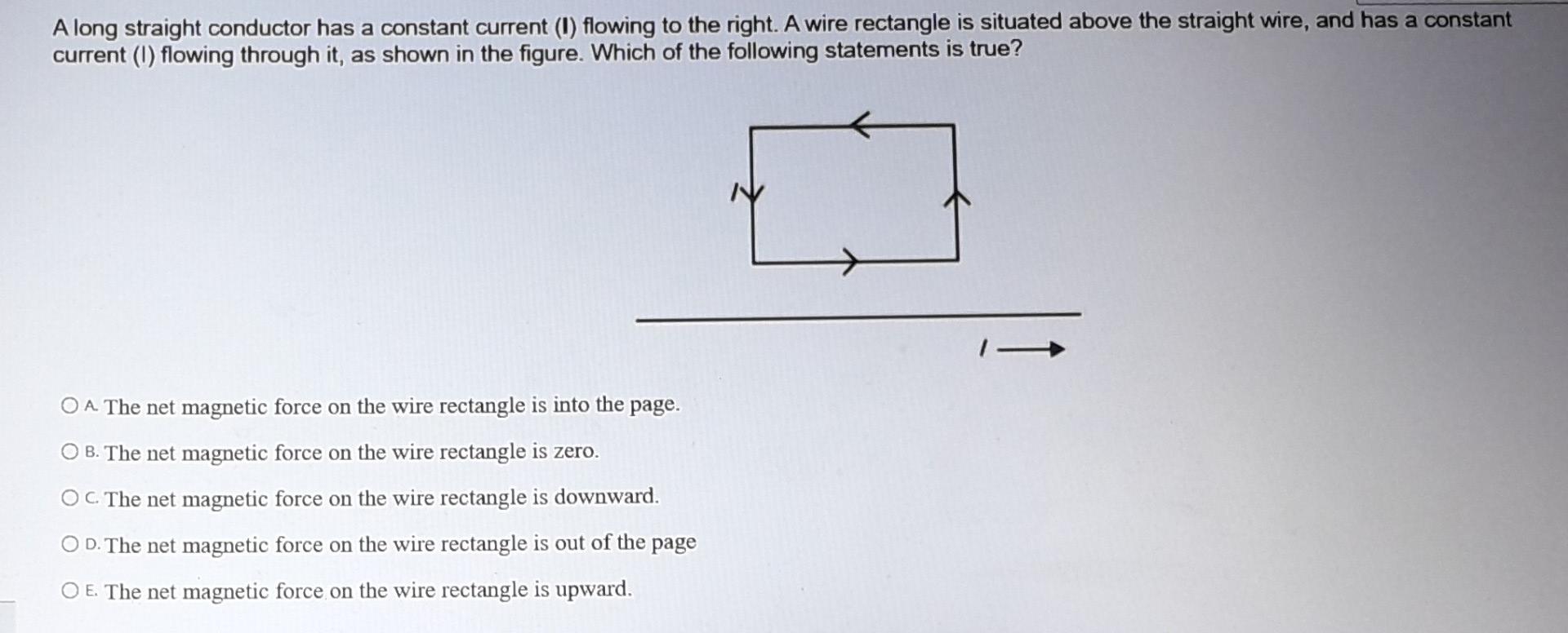 Solved A long straight conductor has a constant current (I) | Chegg.com