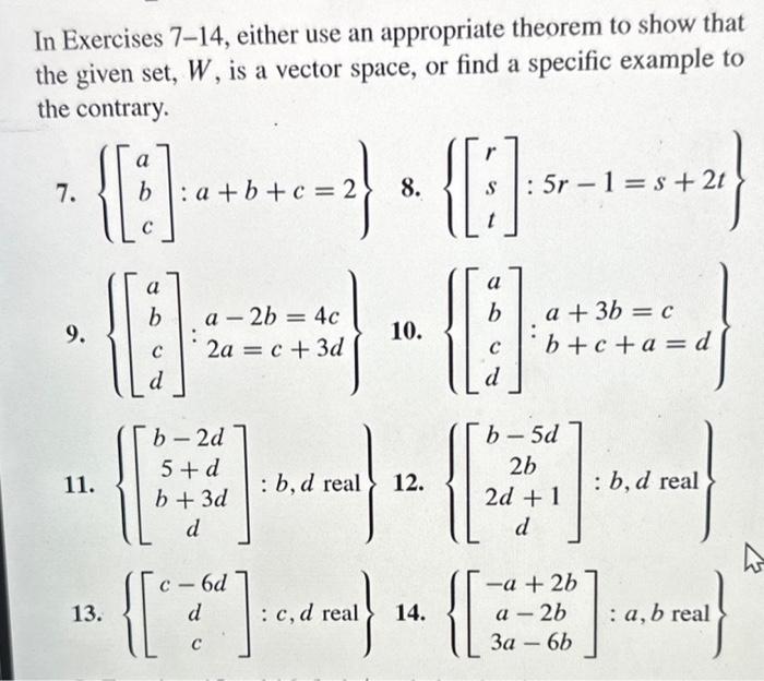 Solved In Exercises 7-14, either use an appropriate theorem | Chegg.com