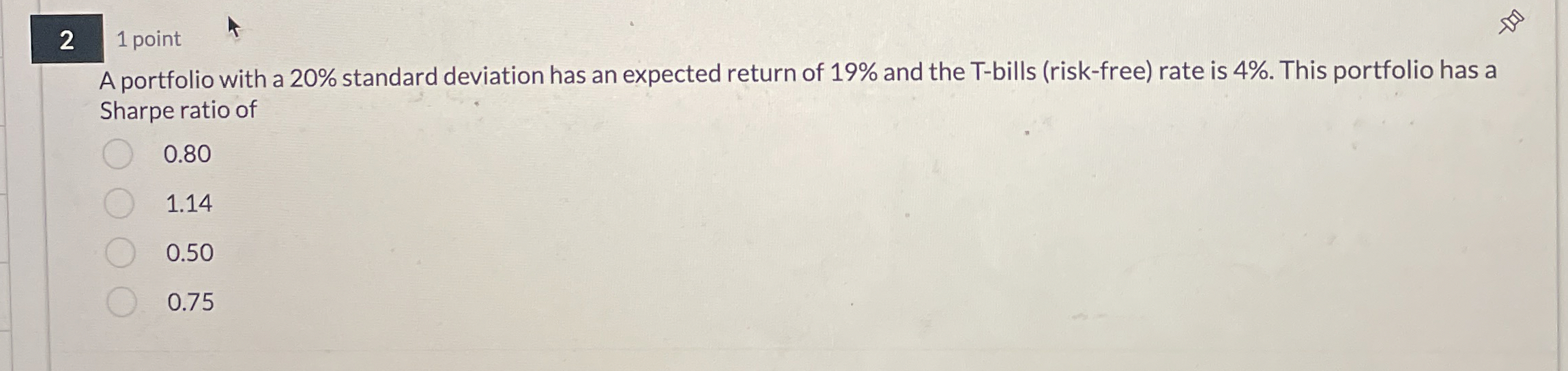 Solved 21 ﻿pointA portfolio with a 20% ﻿standard deviation | Chegg.com