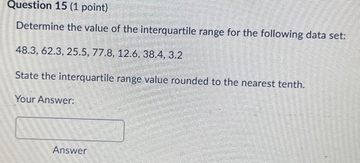 Solved Determine the value of the interquartile range for | Chegg.com