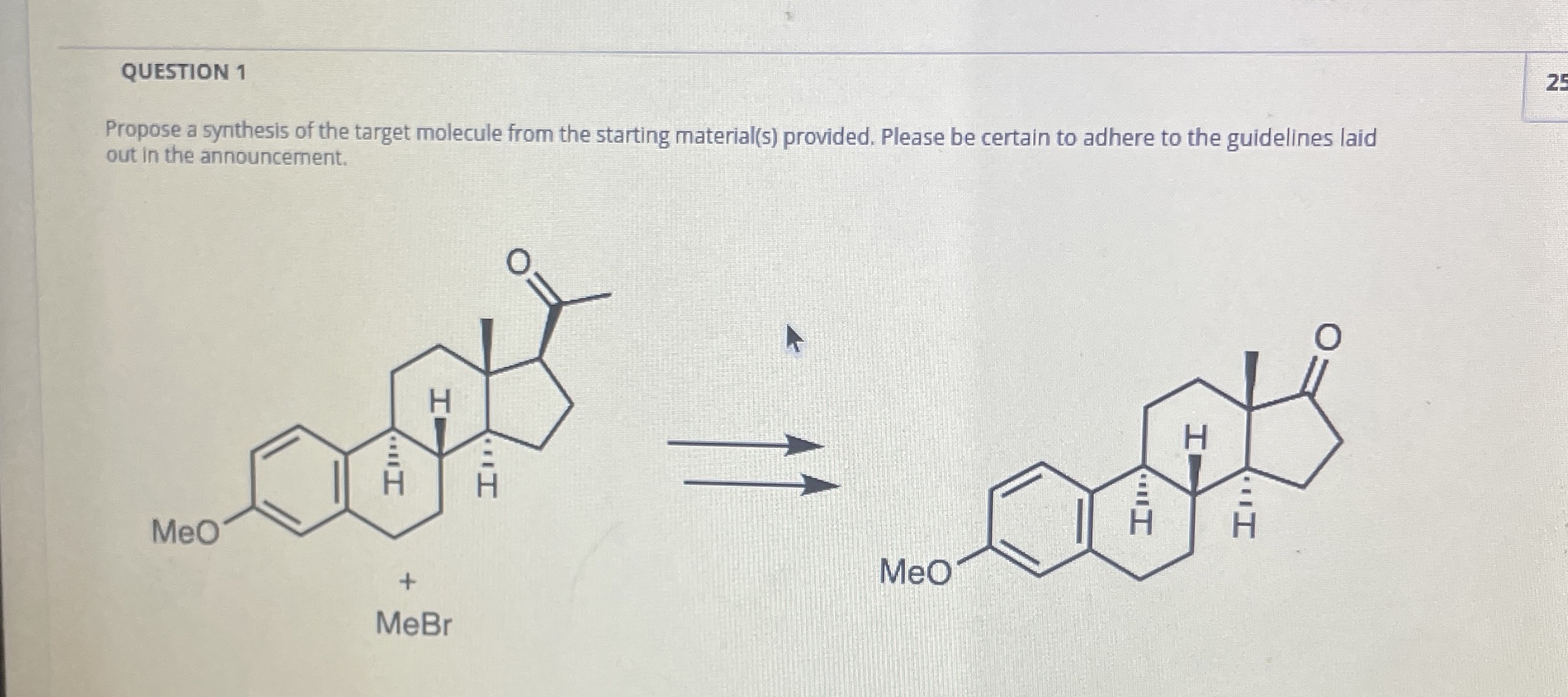 QUESTION 1 ﻿Propose a synthesis of the target | Chegg.com