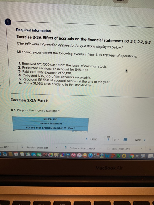 Solved Required information Exercise 2-3A Effect of accruals | Chegg.com