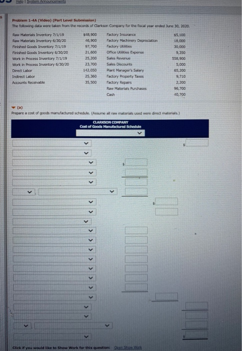 Solved Exercise 1-12 (Video) (Part Level Submission) Cepeda | Chegg.com