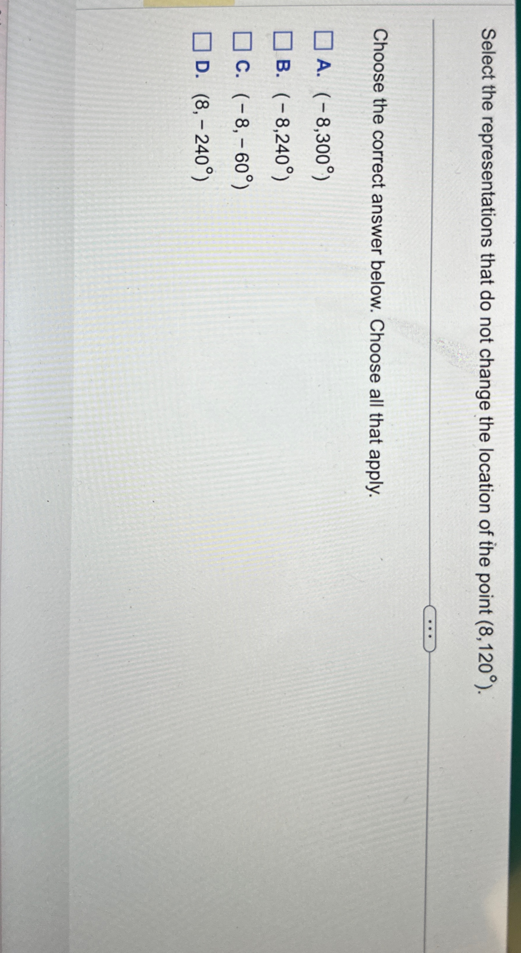 Solved Select the representations that do not change the | Chegg.com Solved Select the representations that do not change the | Chegg.com