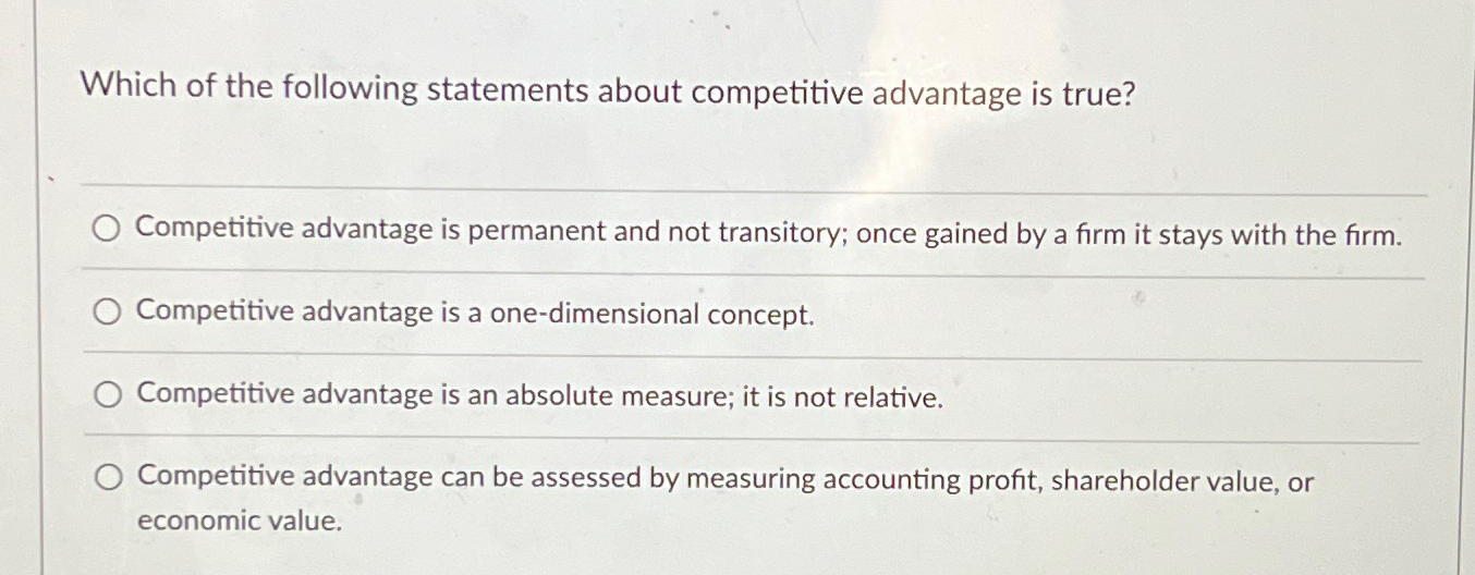Solved Which of the following statements about competitive | Chegg.com