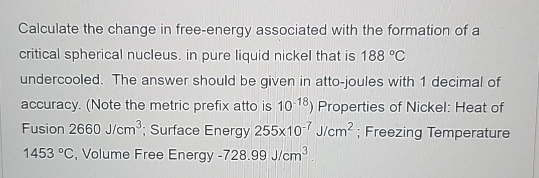 Solved Calculate the change in free-energy associated with | Chegg.com