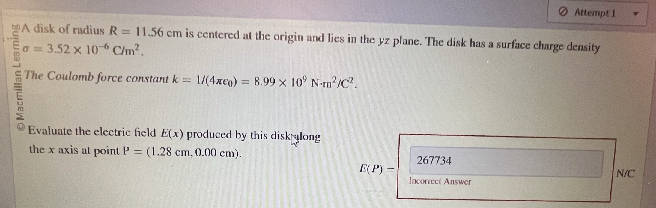 Solved A disk of radius R=11.56cm ﻿is centered at the origin | Chegg.com