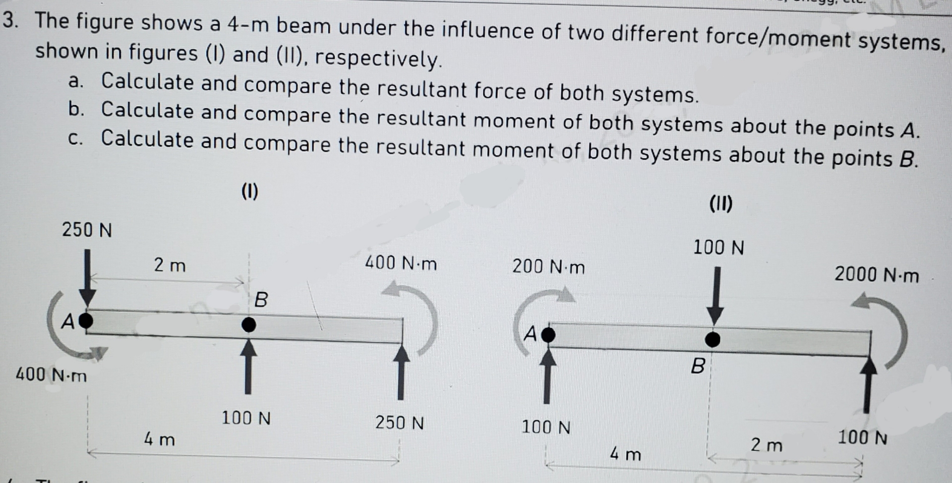 Solved The figure shows a 4-m beam under the influence of | Chegg.com
