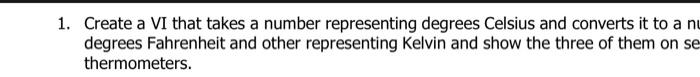 Solved Create a VI that takes a number representing degrees | Chegg.com