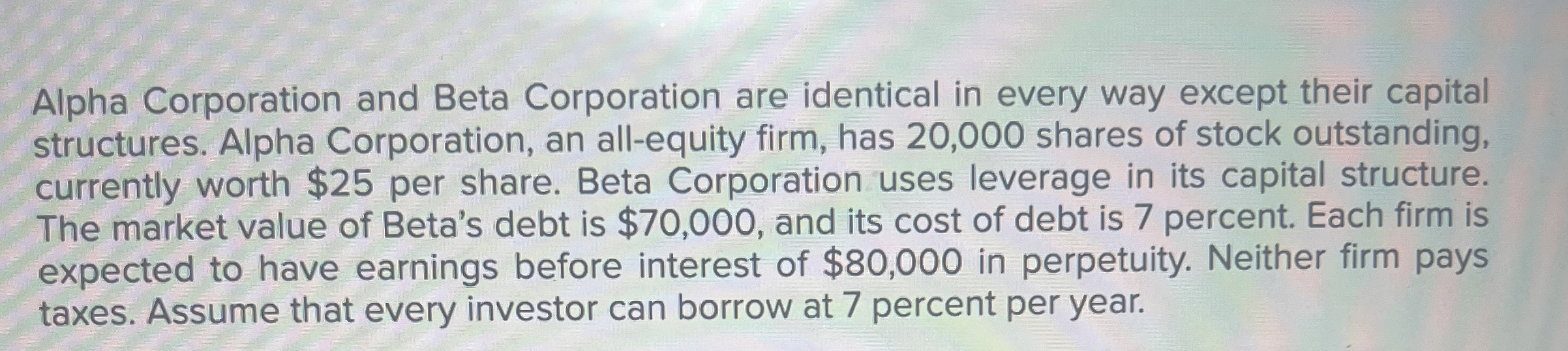 Solved Alpha Corporation and Beta Corporation are identical | Chegg.com