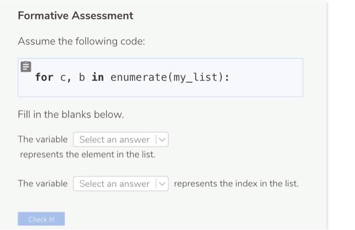 Solved Formative Assessment Rearrange the code blocks below | Chegg.com