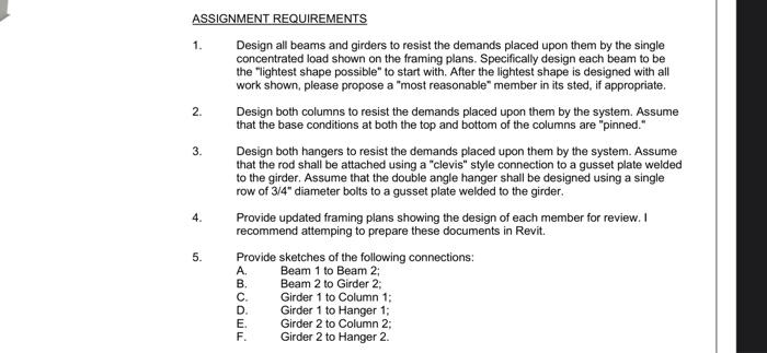Solved ASSIGNMENT REQUIREMENTS 1. Design all beams and | Chegg.com