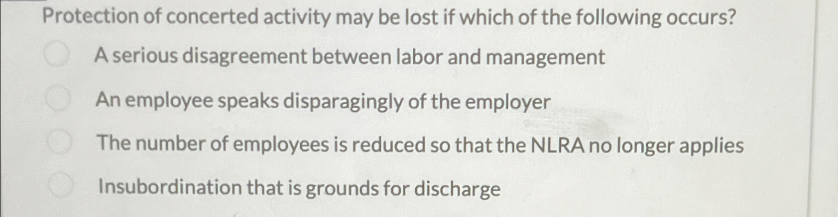 Solved Protection of concerted activity may be lost if which | Chegg.com