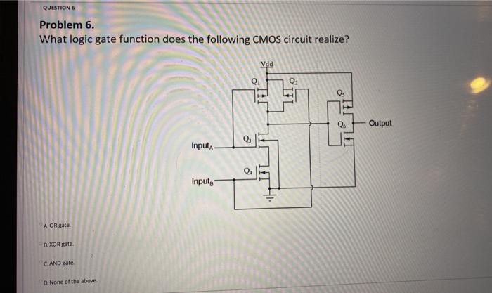 Solved QUESTION 6 Problem 6. What logic gate function does | Chegg.com