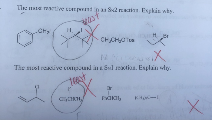 Solved The most reactive compound in an Sn2 reaction. | Chegg.com