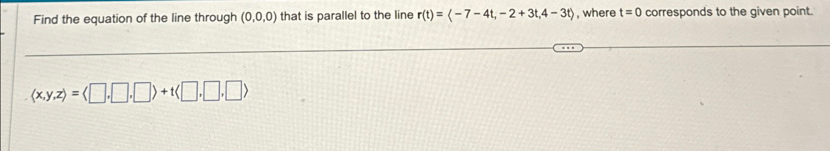 Solved Find the equation of the line through (0,0,0) ﻿that | Chegg.com