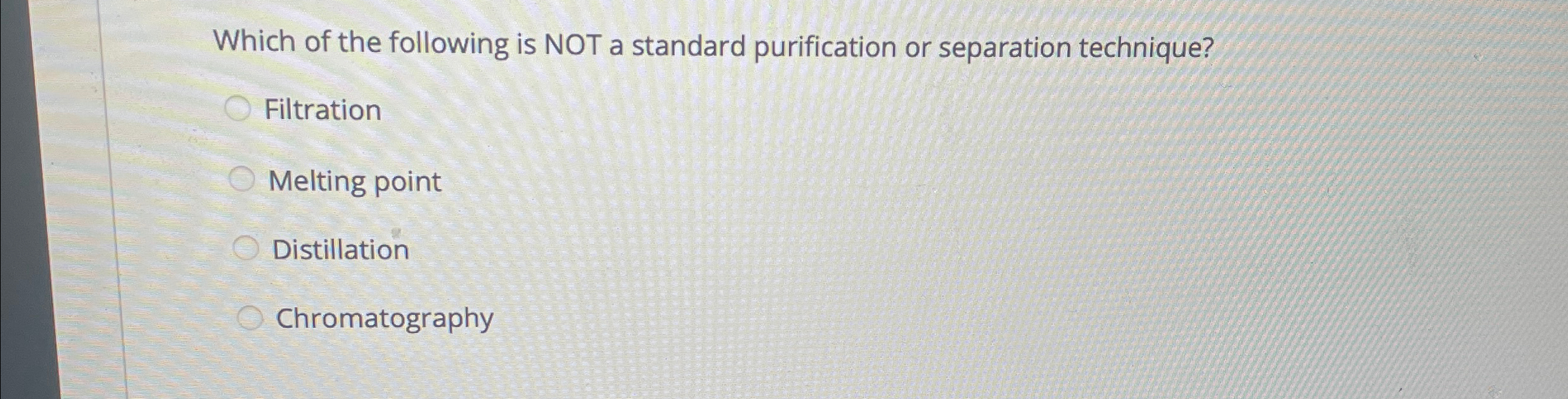 Solved Which of the following is NOT a standard purification | Chegg.com