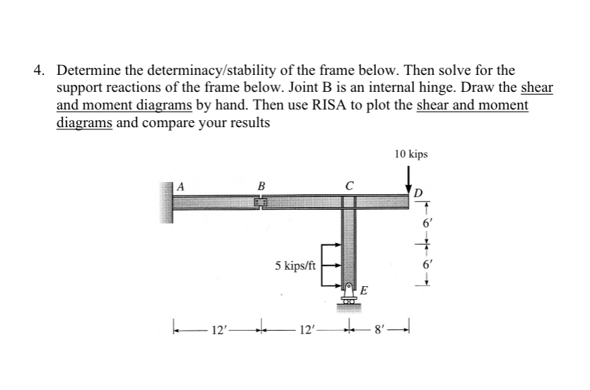 Solved 4. ﻿Determine the determinacy/stability of the frame | Chegg.com