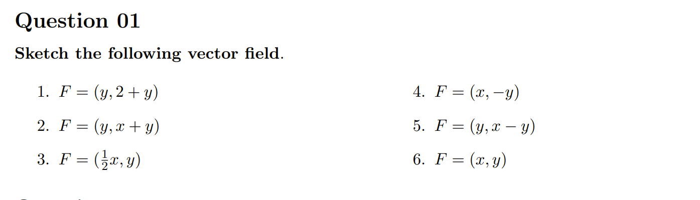 Question 01Sketch the following vector | Chegg.com