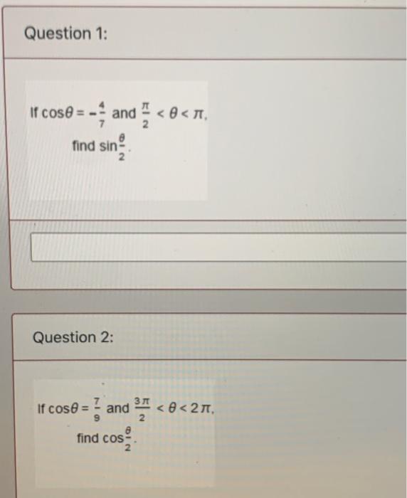 Solved Question 1: If cos=- -- and