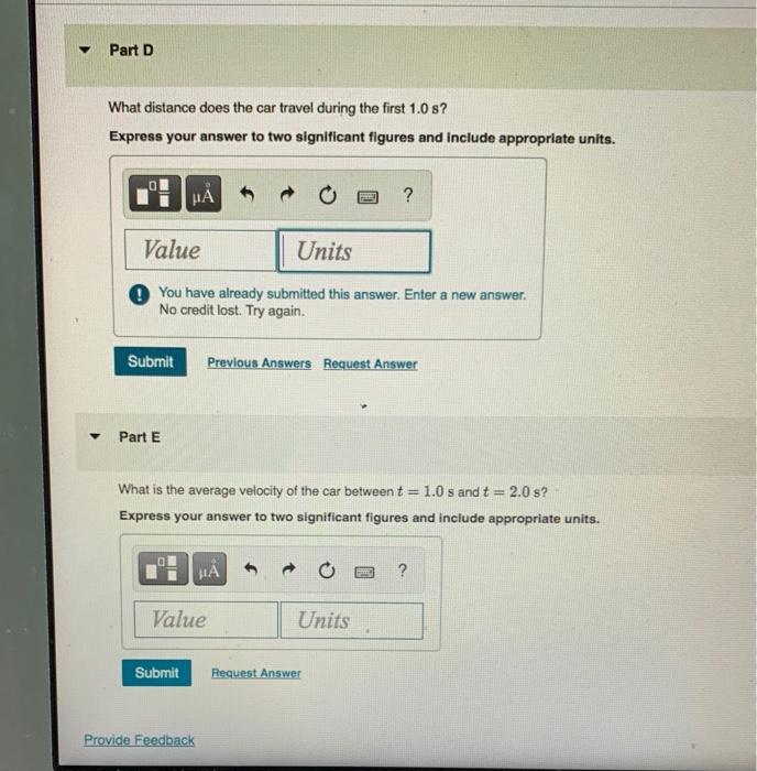 Solved Part D What distance does the car travel during the | Chegg.com