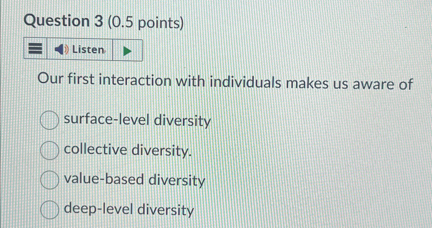 Solved Question 3 (0.5 ﻿points)Our first interaction with | Chegg.com