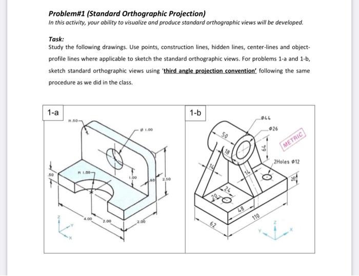 Solved Problem\#1 (Standard Orthographic Projection) In this | Chegg.com