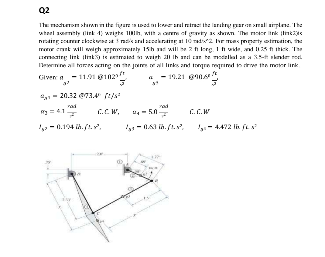 Solved Q2The mechanism shown in the figure is used to lower | Chegg.com