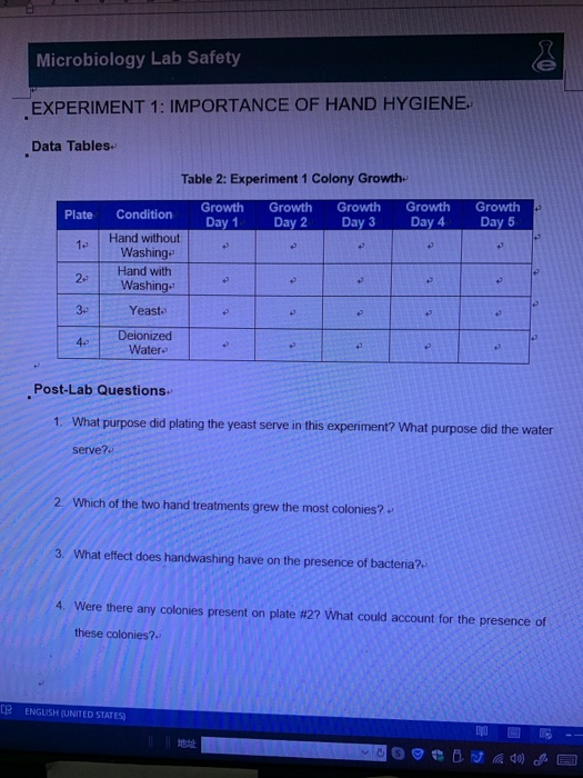 Solved Microbiology Lab Safety PRE-LAB QUESTIONS. 1. What | Chegg.com