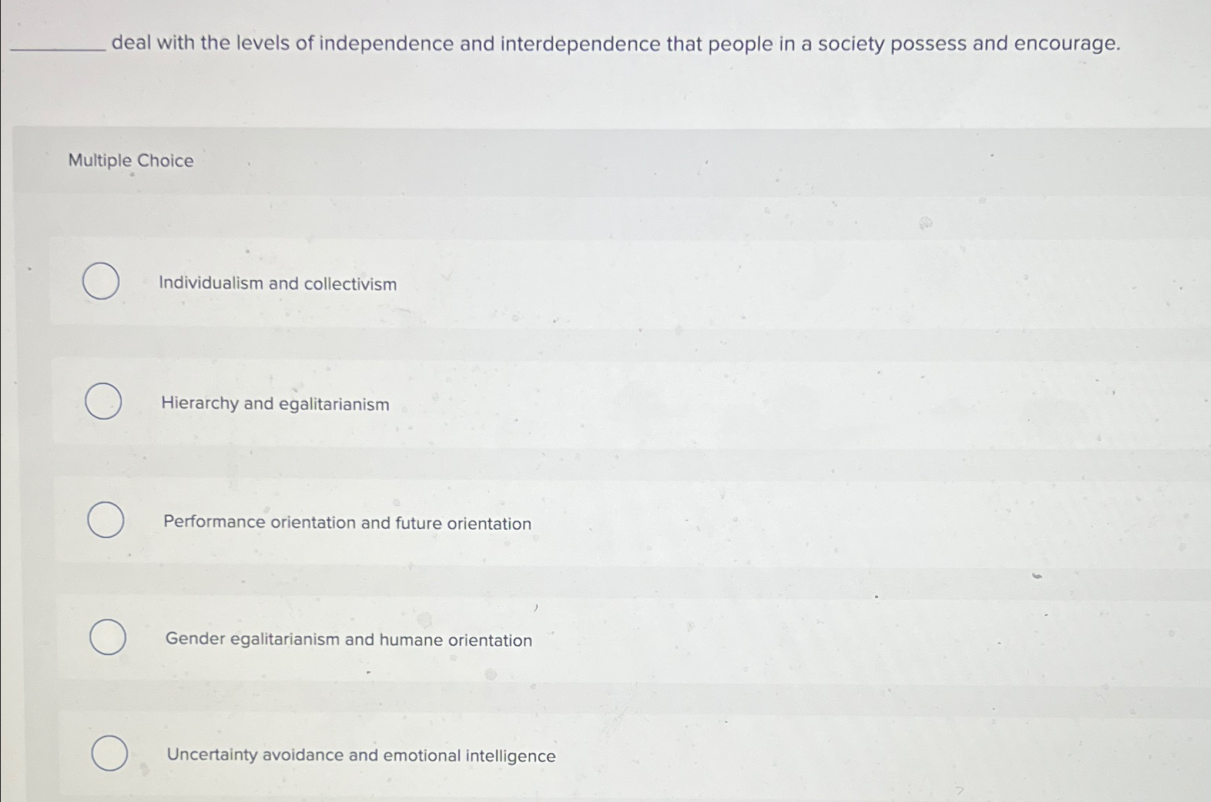 Solved deal with the levels of independence and | Chegg.com