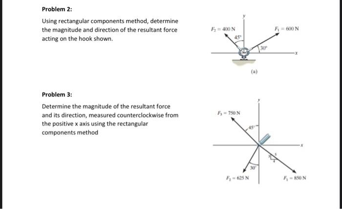 Solved Problem 2: Using rectangular components method, | Chegg.com