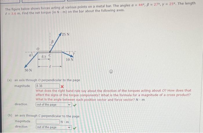 Solved The figure below shows forces acting at various | Chegg.com