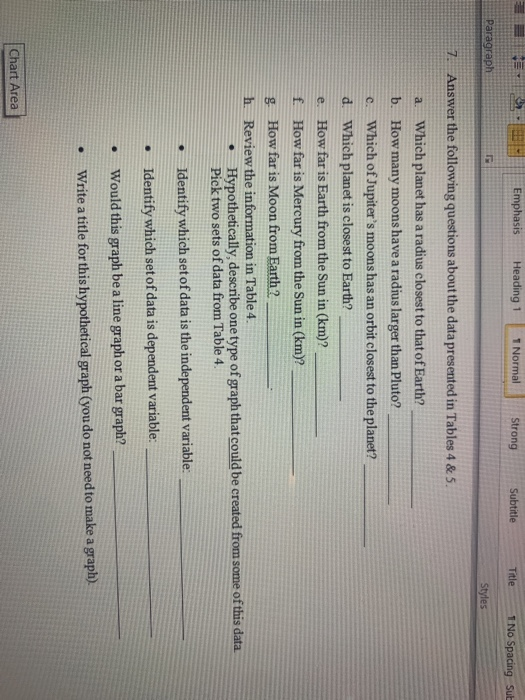 Solved Table 4: Planetary Data Table INTRODUCTION TO | Chegg.com