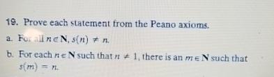 Solved Prove each statement from the Peano axioms.a. ﻿For | Chegg.com