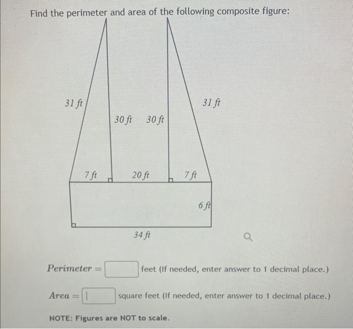Solved Find the perimeter and area of the following | Chegg.com