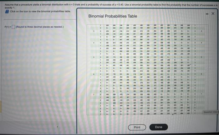 Solved Binomial Probabilities Table P(1)= (Round to three | Chegg.com