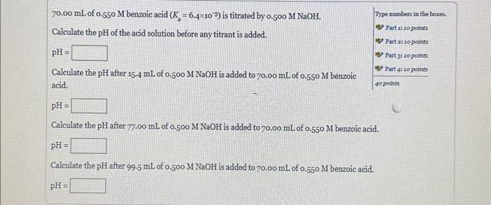 Solved \\( 70.00 \\mathrm{~mL} \\) of \\( 0.550 \\mathrm{M} | Chegg.com