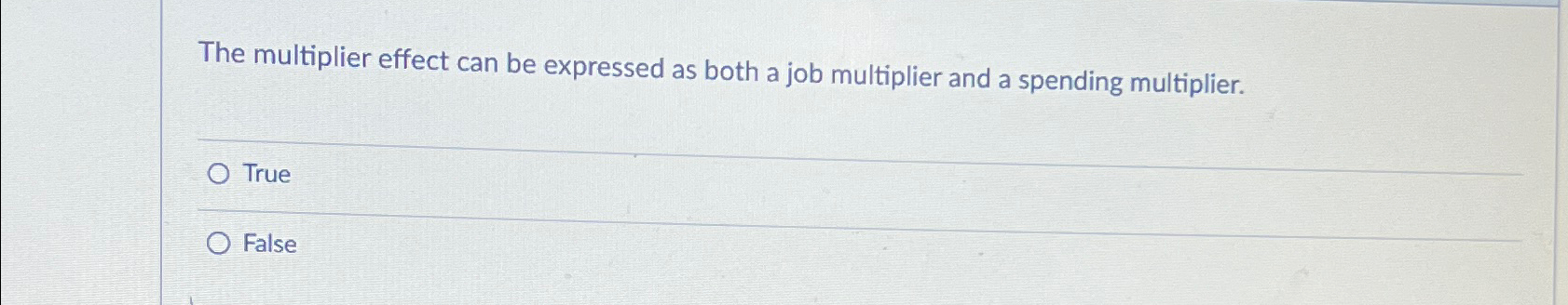 Solved The multiplier effect can be expressed as both a job | Chegg.com