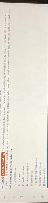 A4. (103) For each of the information situations | Chegg.com