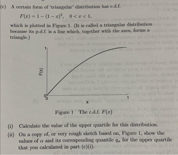 Solved A certain form of 'triangular' distribution has | Chegg.com