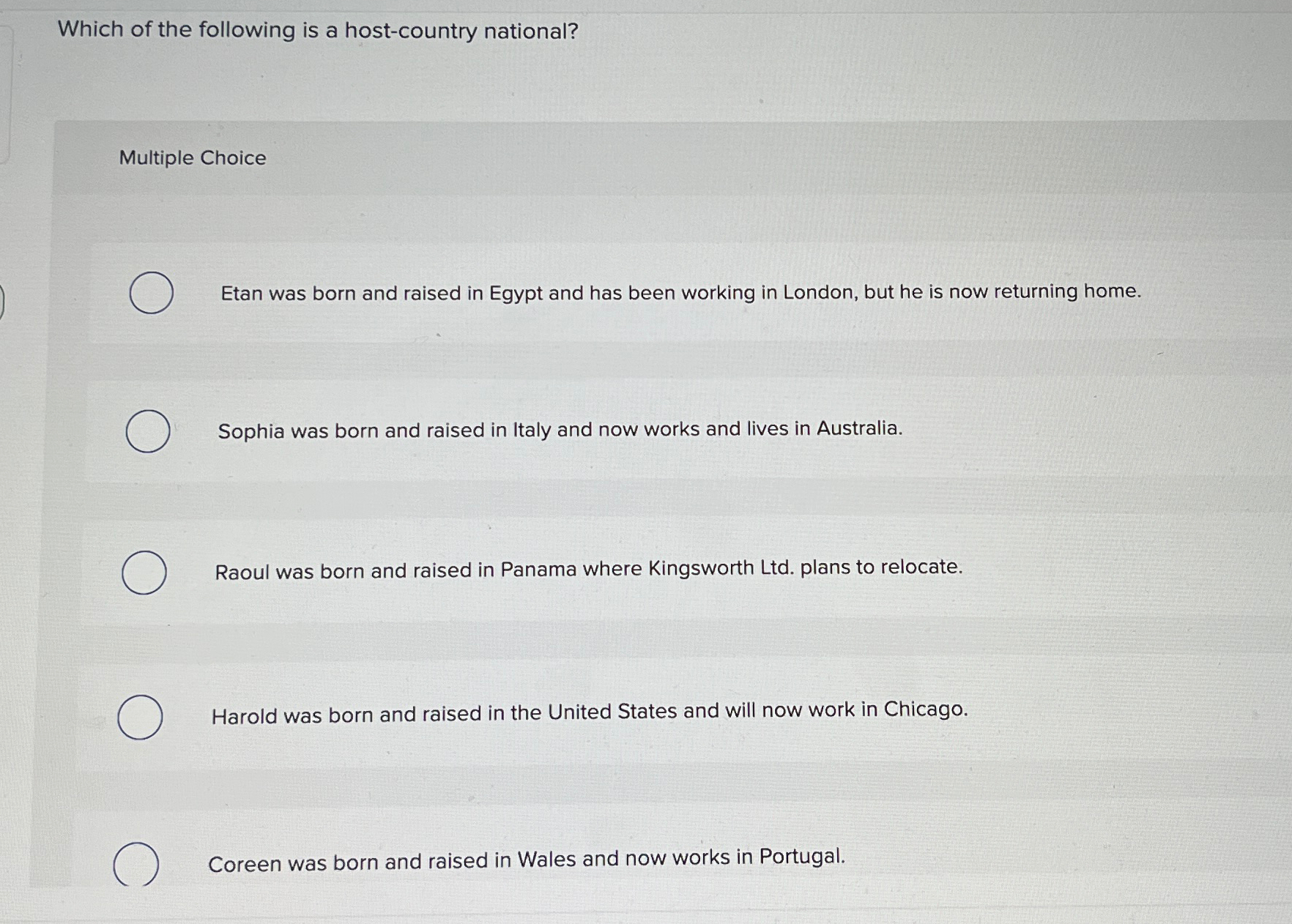 Solved Which of the following is a host-country | Chegg.com
