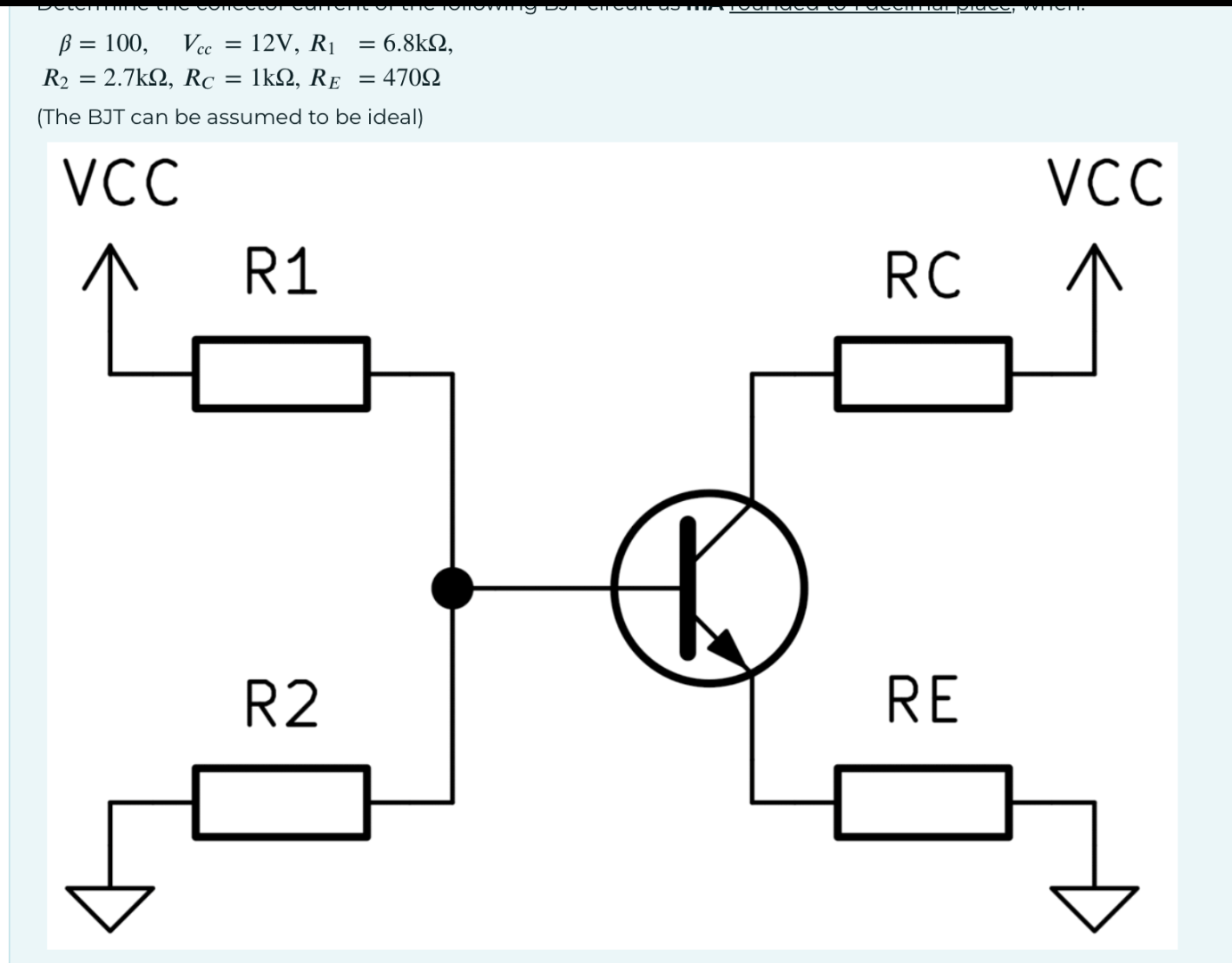 Solved Determine the collector current in mA and determine | Chegg.com