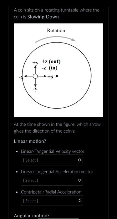 Solved A coin sits on a rotating turntable where the coin is | Chegg.com
