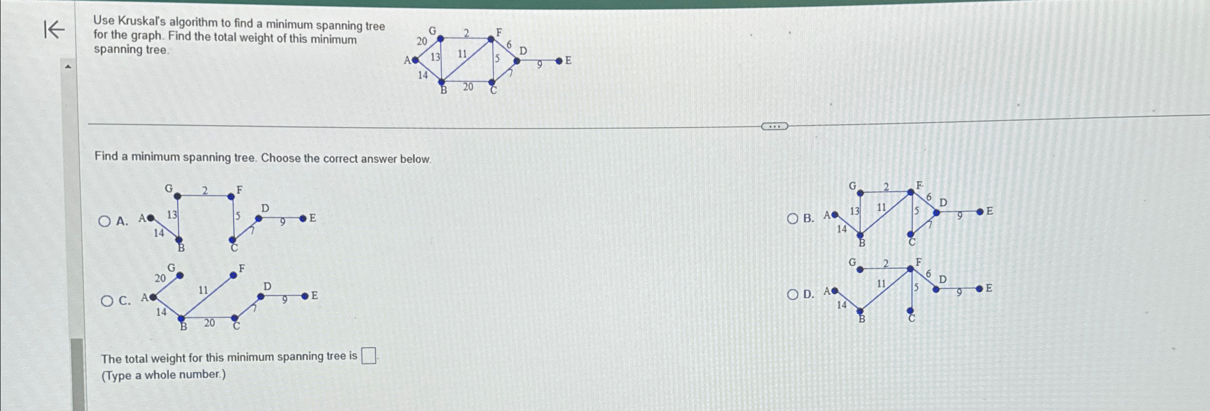 Solved Use Kruskal S Algorithm To Find A Minimum Spanning