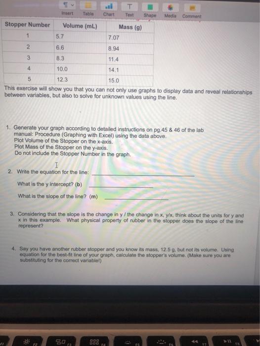 Solved T Insert Table Chart Text Shape Media Comment Volume | Chegg.com