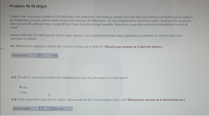 Solved Problem 10-19 (Algo) Output from a process contains | Chegg.com