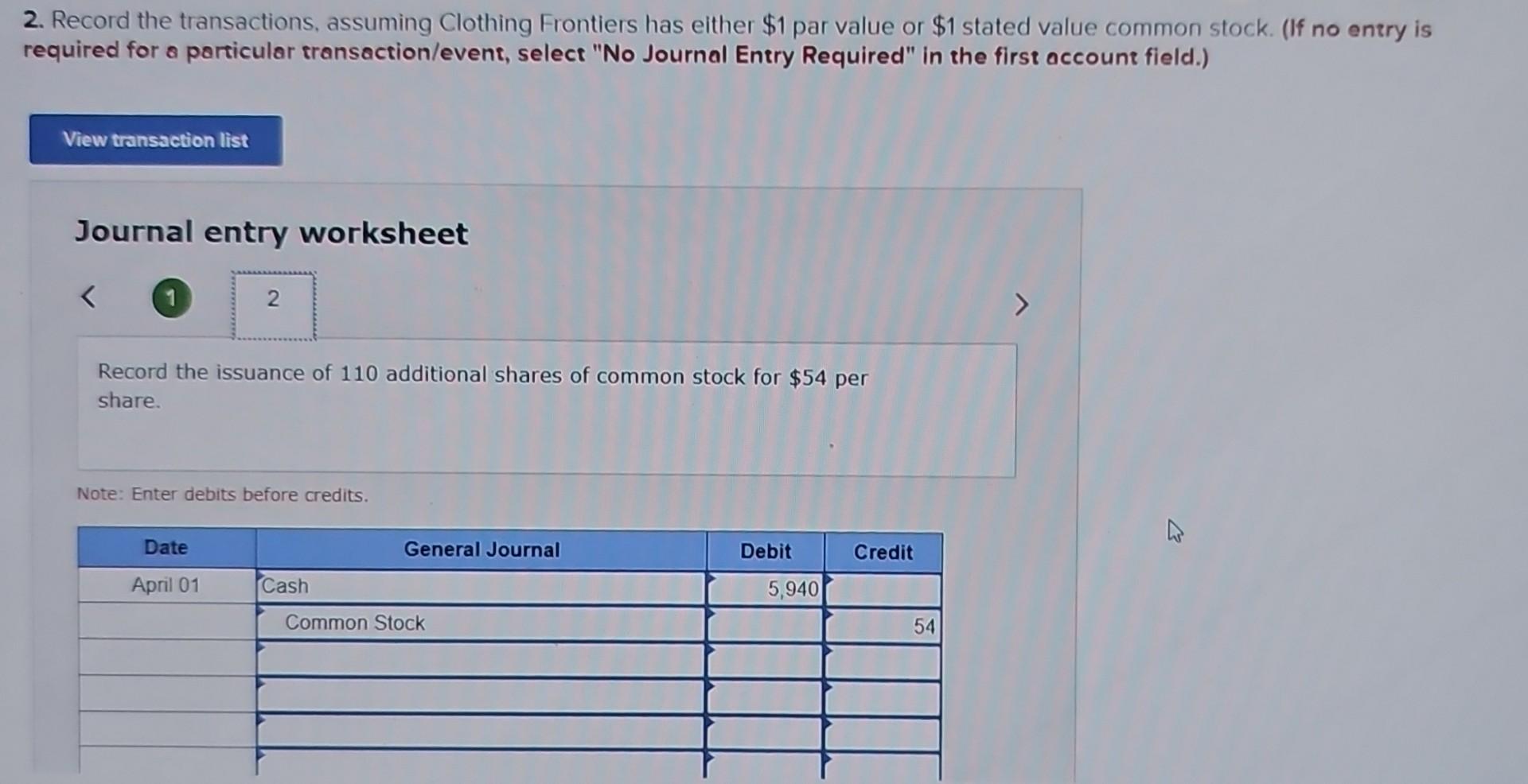 Solved 2. Record the transactions, assuming Clothing | Chegg.com