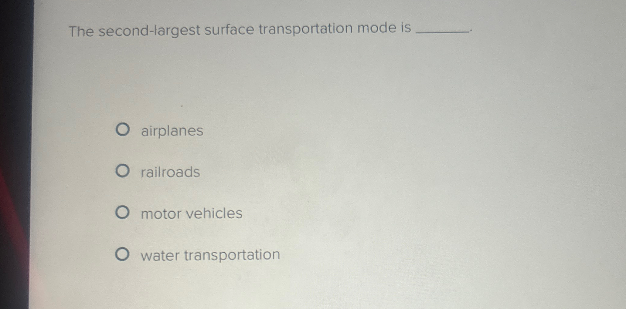 High Quality SOLUTION The second-largest surface transportation mode is ...