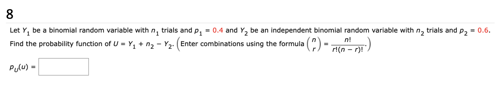 Solved 8let Y1 be A Binomial Random Variable With N1