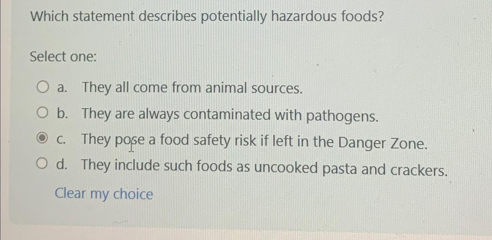 Solved Which statement describes potentially hazardous | Chegg.com